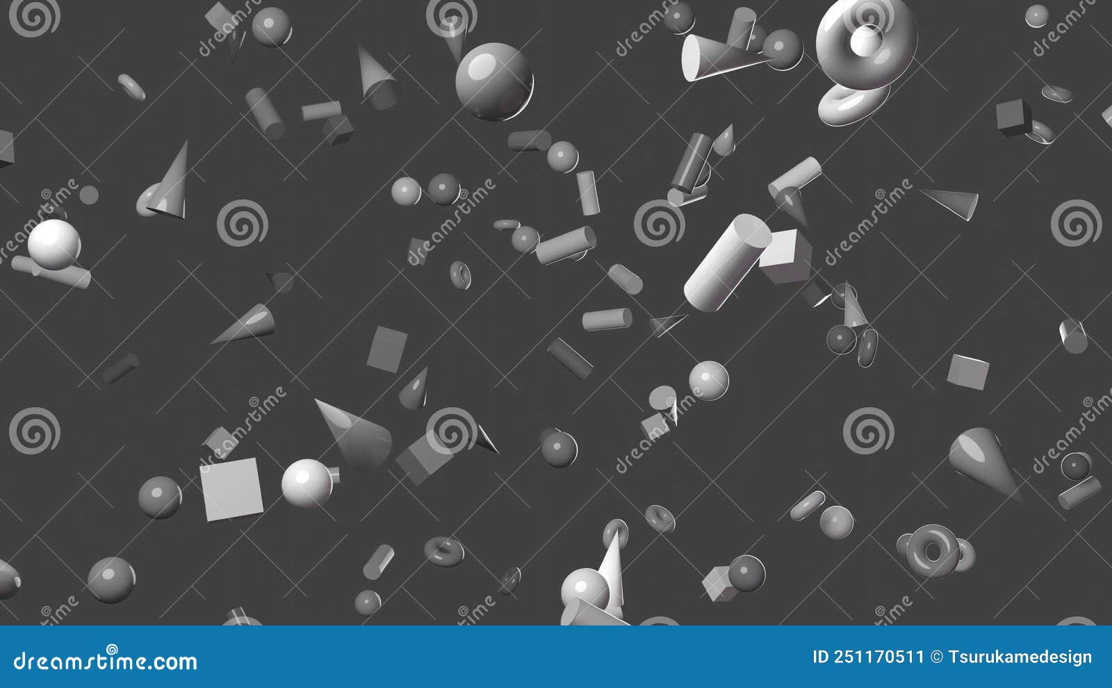 Gray Geometric Objects on Gray Background. Stock Illustration ...
