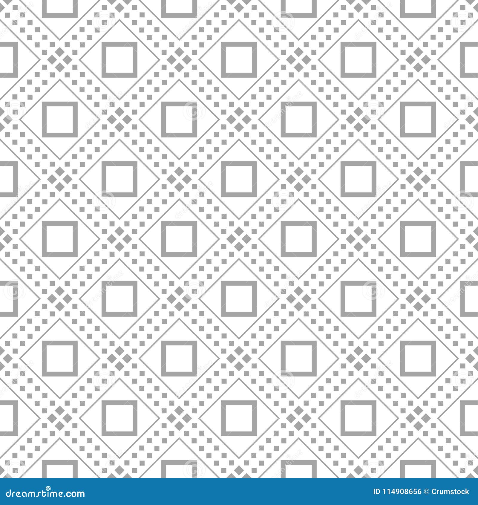 Gray Geometric Print on White Background. Seamless Pattern Stock Vector ...
