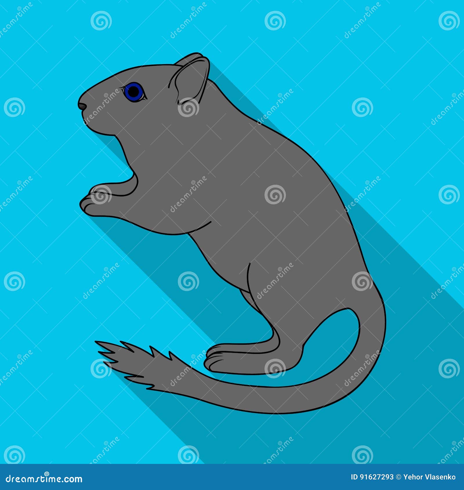 Gray Gerbil.Animals Single Icon in Flat Style Vector Symbol Stock ...