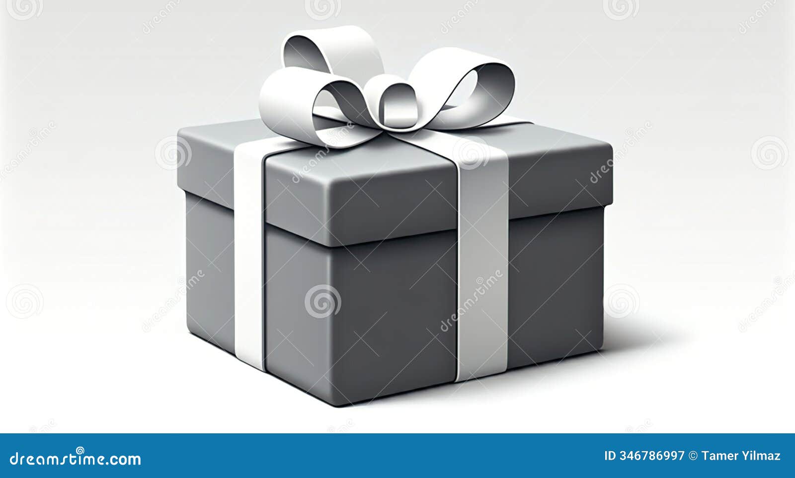 Gray Gift Box Isolated on White Background Stock Illustration ...