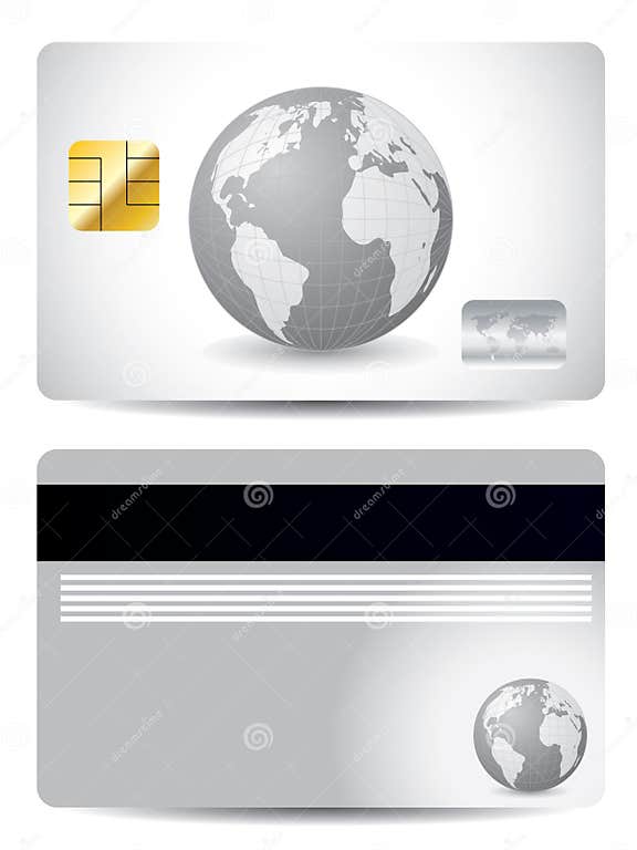Gray globe credit card stock vector. Illustration of credit - 14939633