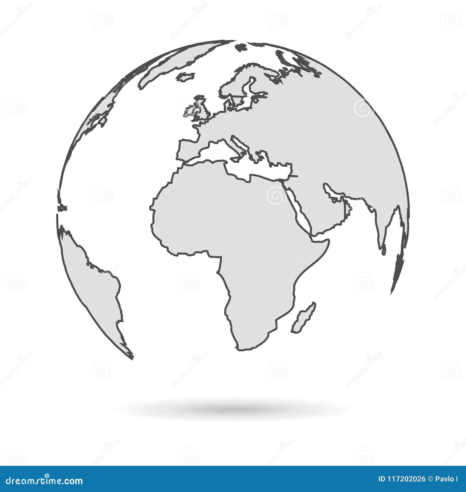Gray Globes with Continents - Vector Stock Vector - Illustration of ...