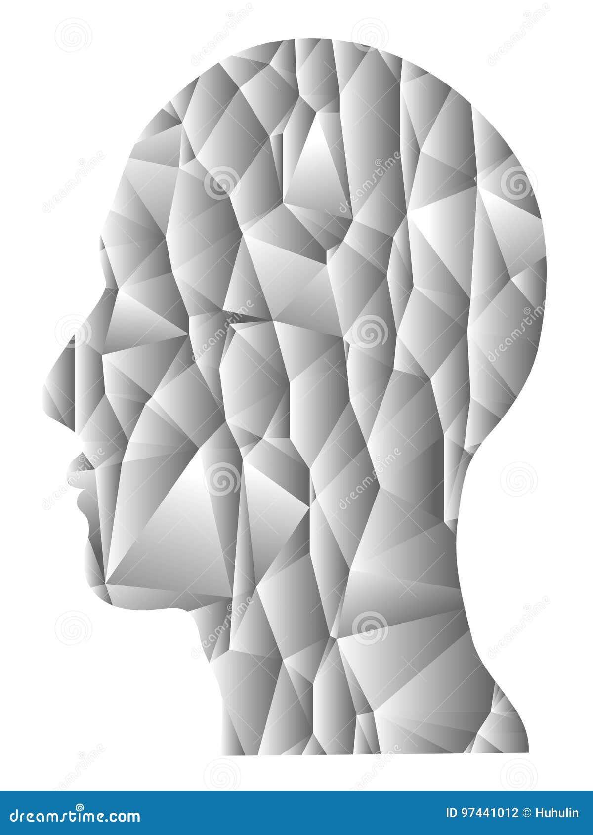 Gray Gradient Geometric Head Stock Vector - Illustration of mosaic ...