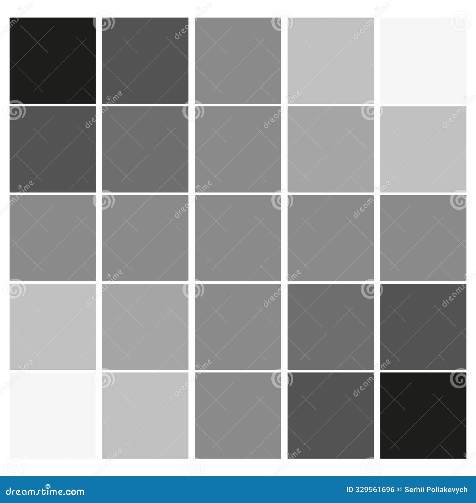 Gray Gradient Palette. Shades of Gray. Color Swatch Vector. Monochrome ...