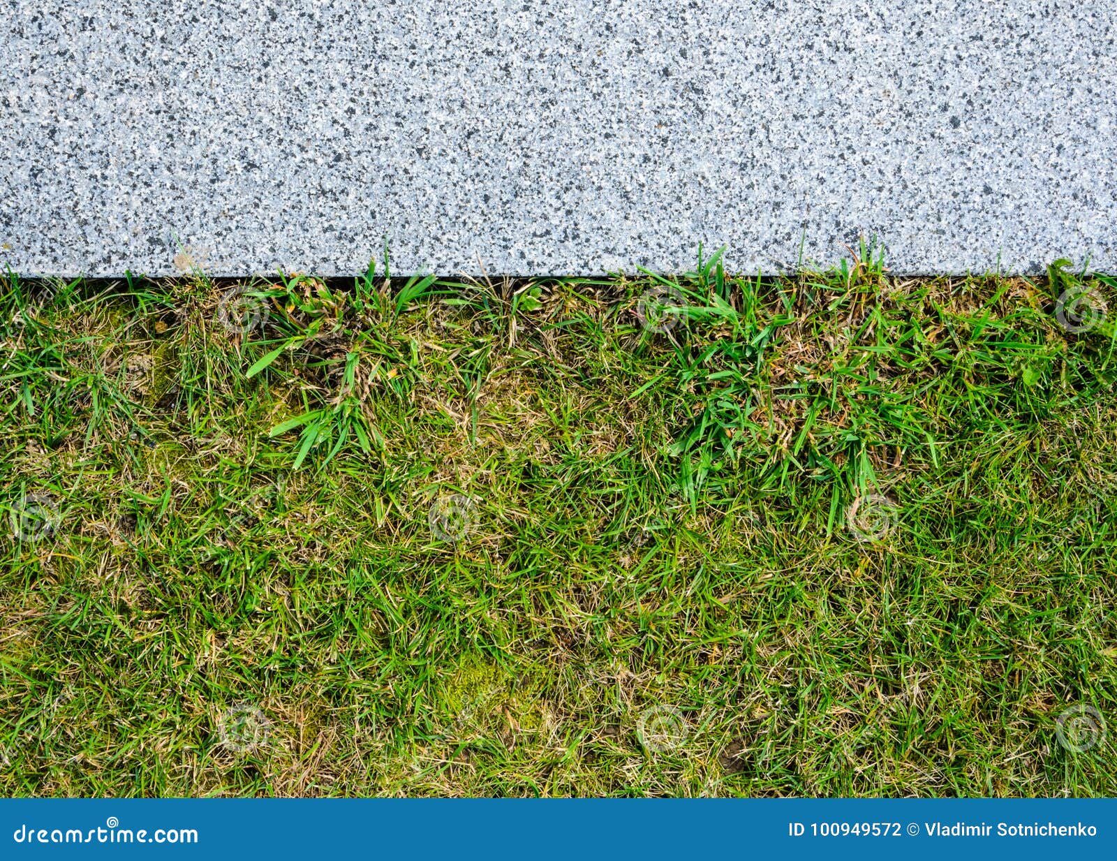 Gray Granite Pavement and Grass Lawn Texture Stock Photo - Image of ...