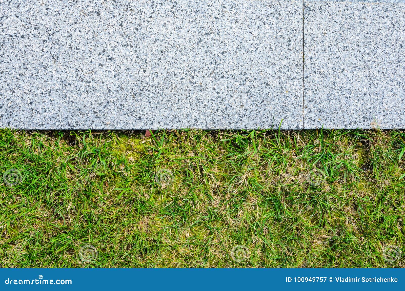 Gray Granite Pavement and Grass Lawn Texture Stock Image - Image of ...