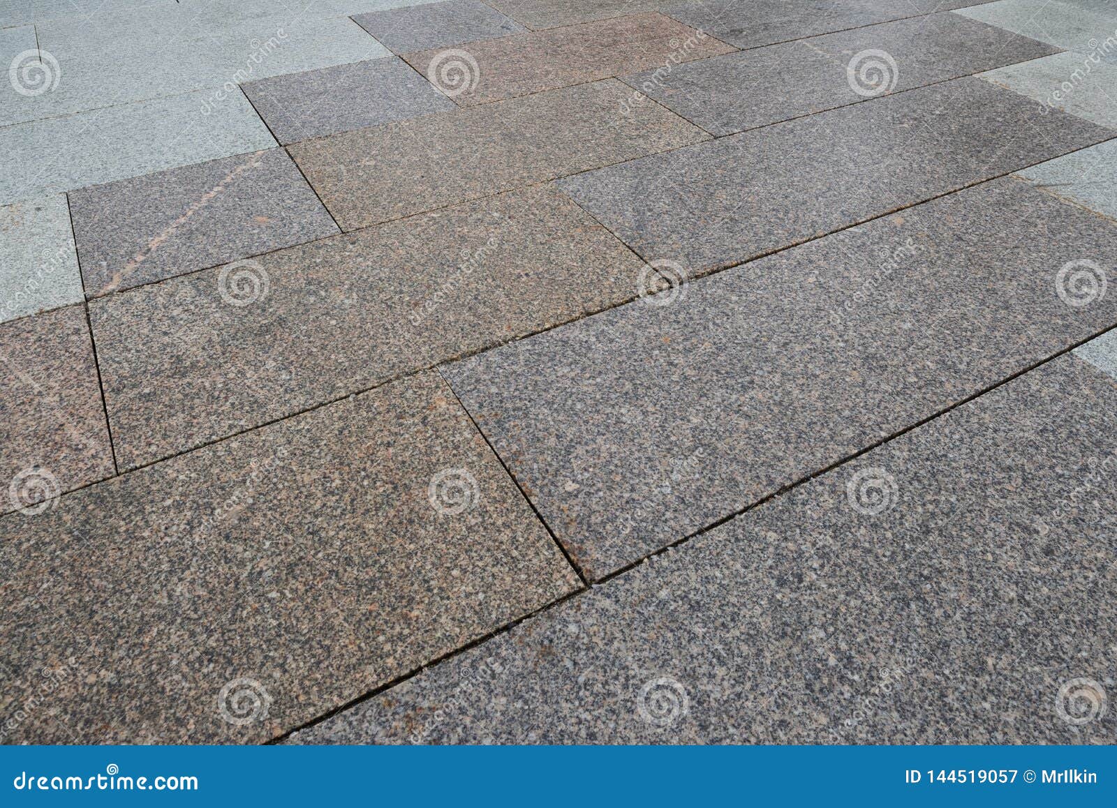 Gray Granite. Rectangular Pavement Slab. Perspective View. Stock Image ...