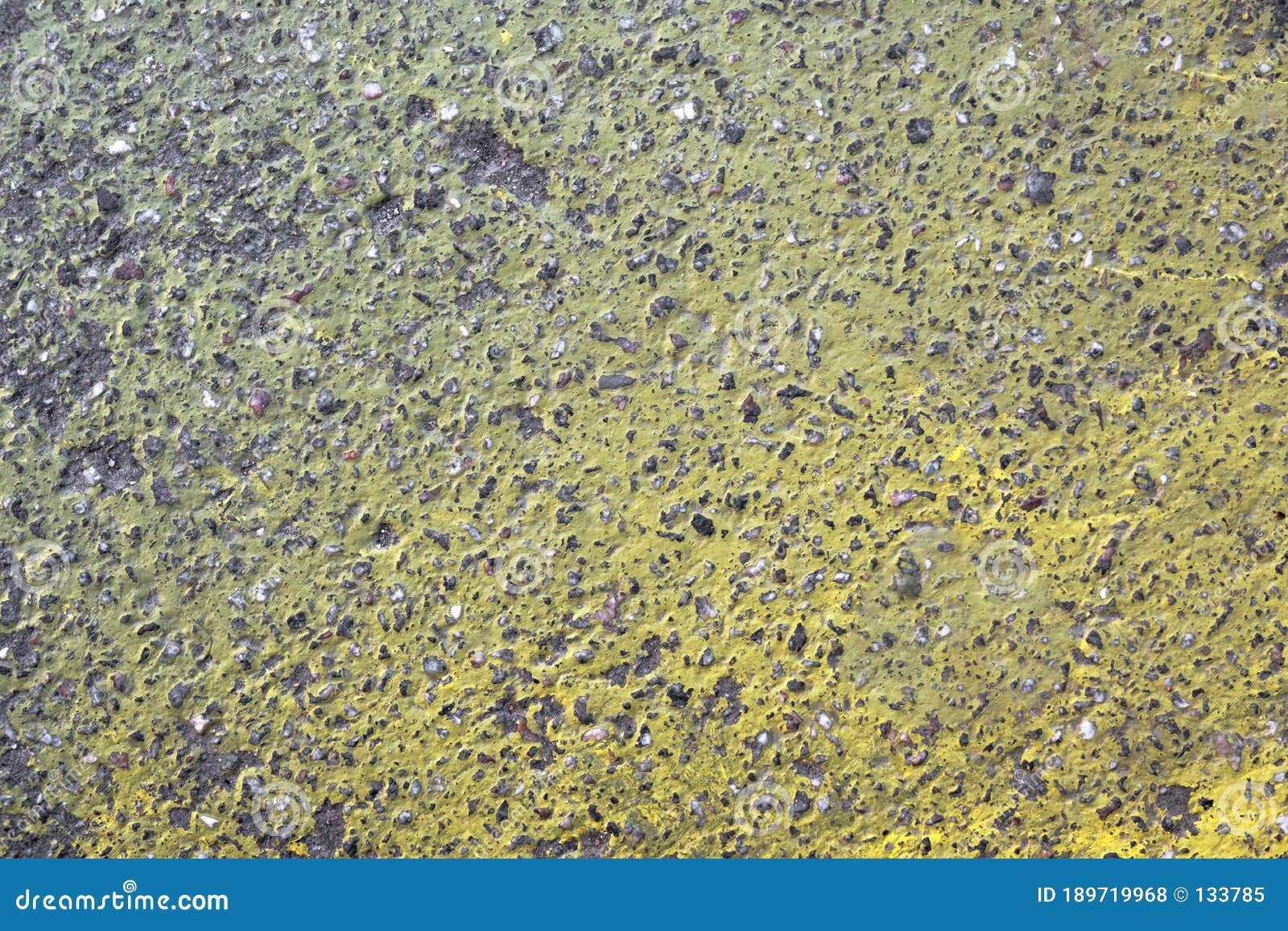 Gray Granular Asphalt with a Bright Gradient of Yellow Paint. Rough ...