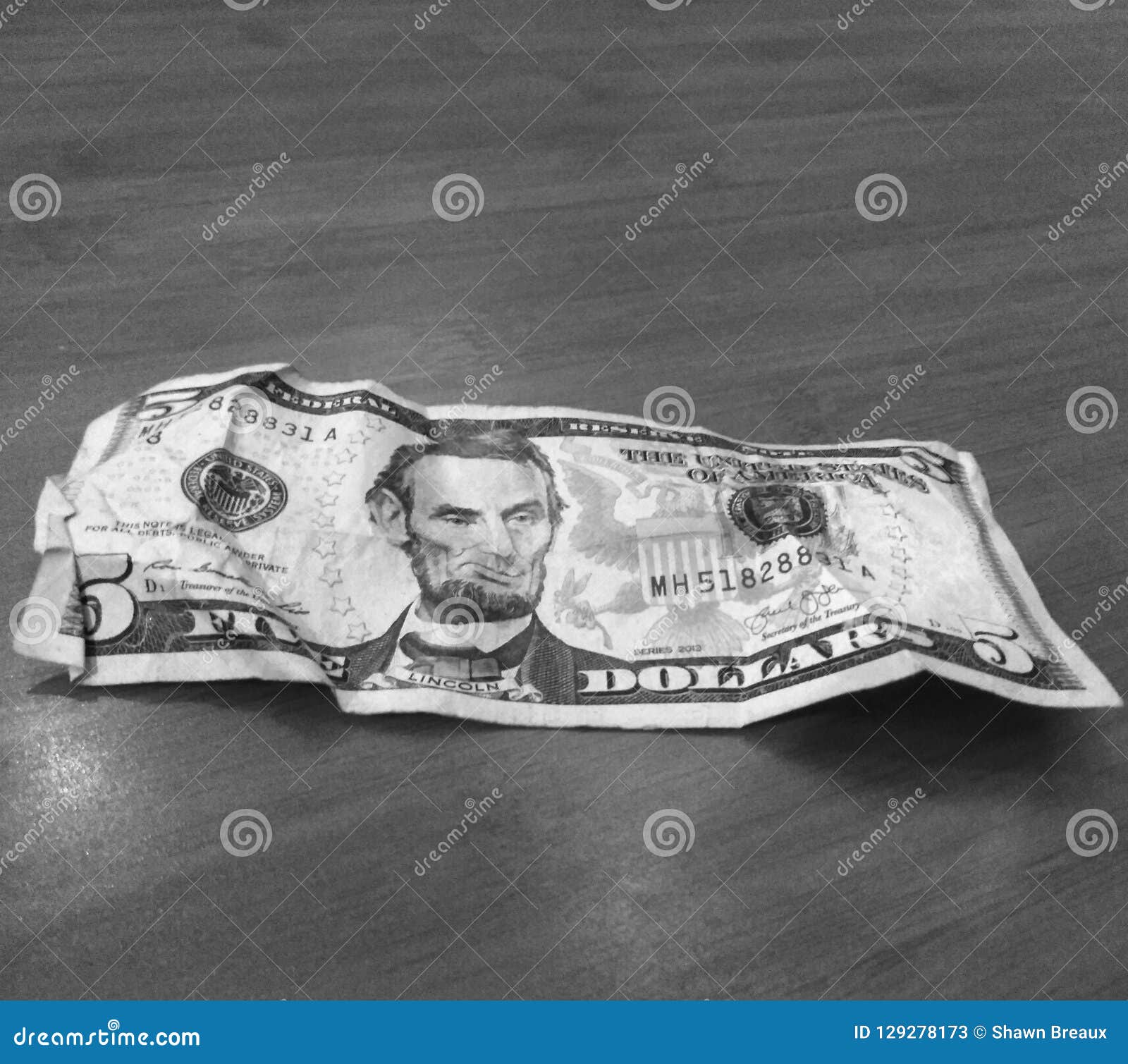 $5 gray stock image. Image of money, gray, lincoln, cash - 129278173