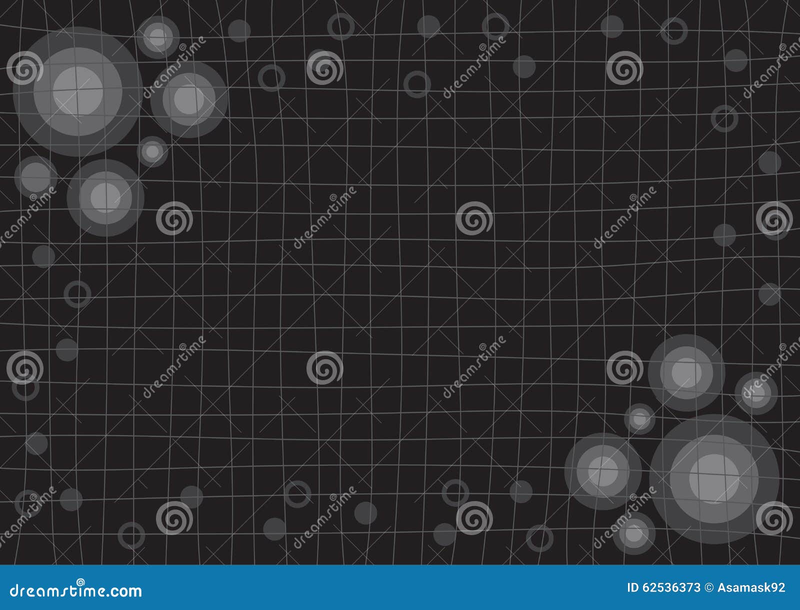 Gray Grid Black Background with Circle Stock Vector - Illustration of ...