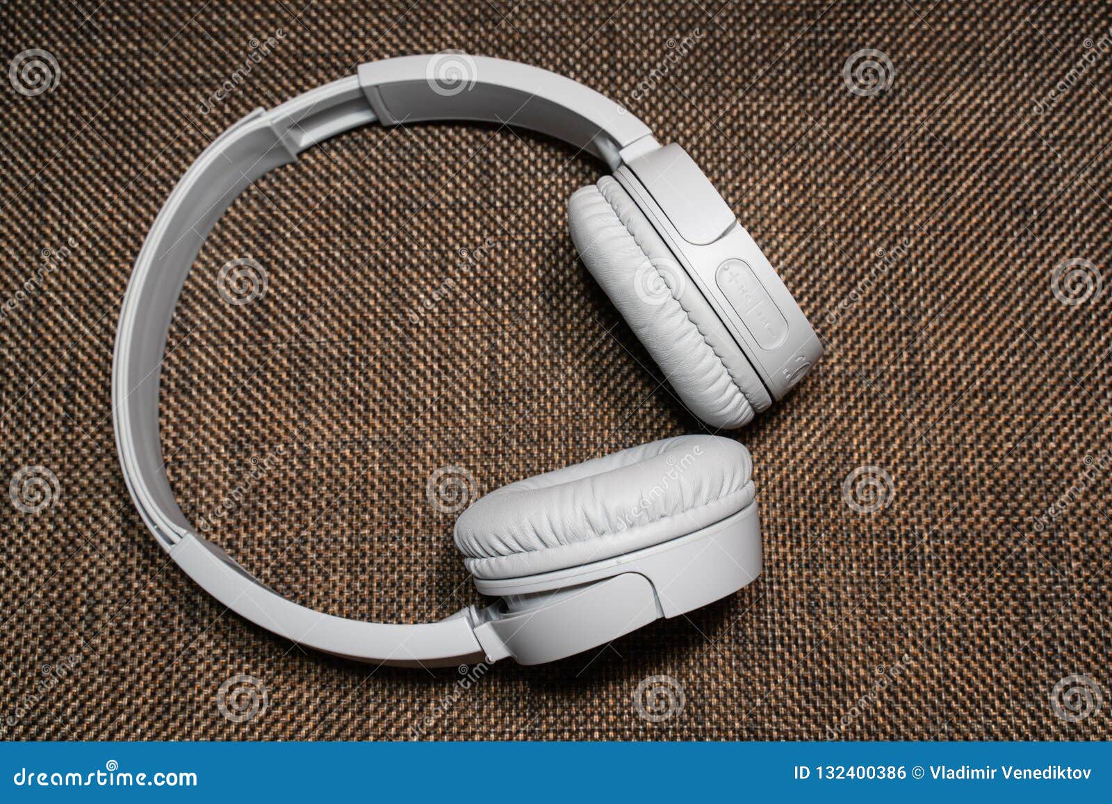 Gray Headphones on Dark Texture Background Stock Photo - Image of ...