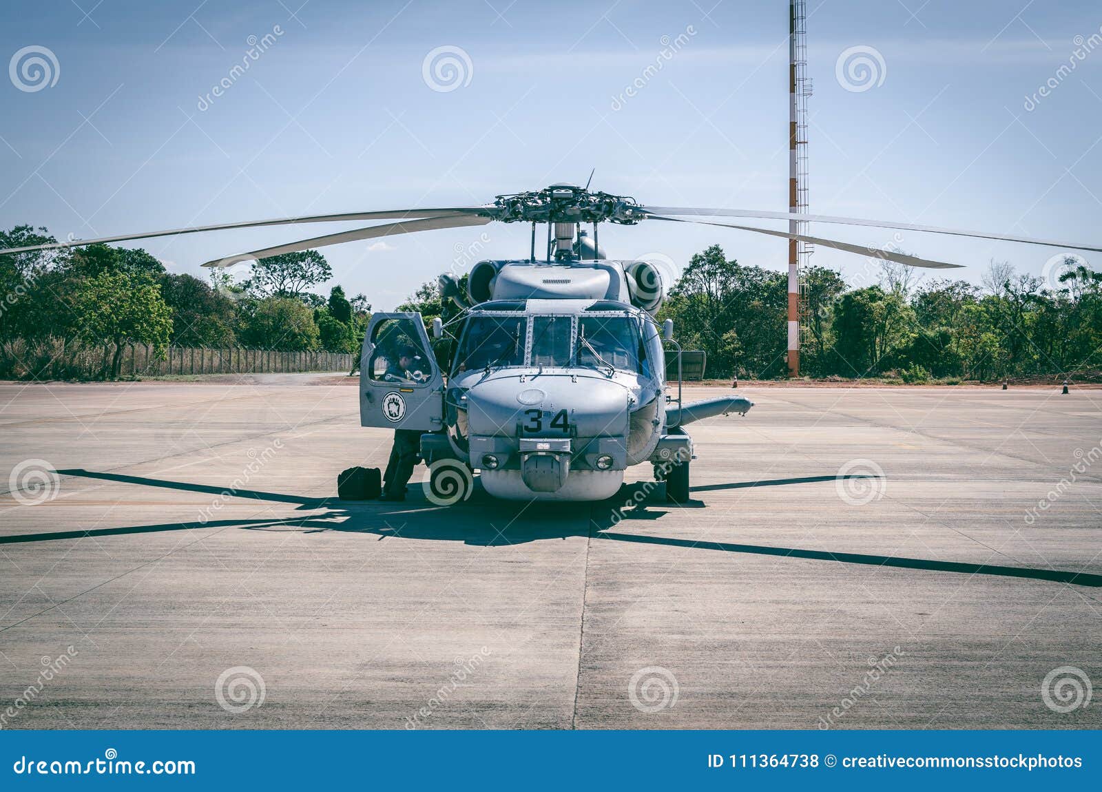 Gray Helicopter Picture. Image: 111364738