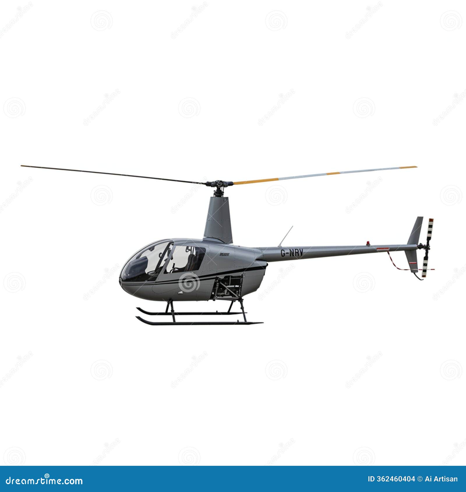 Gray Helicopter with a Sleek Design, Featuring a Single Main Rotor and ...
