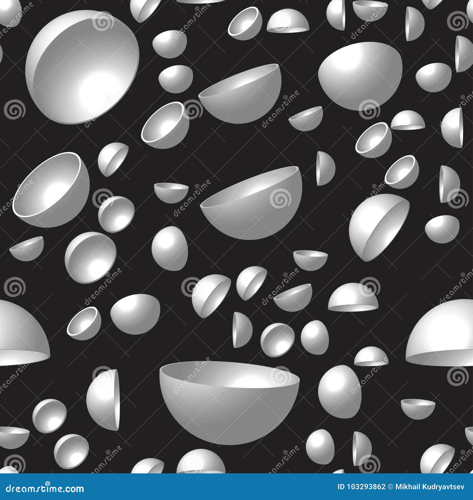 Gray Hemispheres Seamless Pattern Stock Vector - Illustration of ...