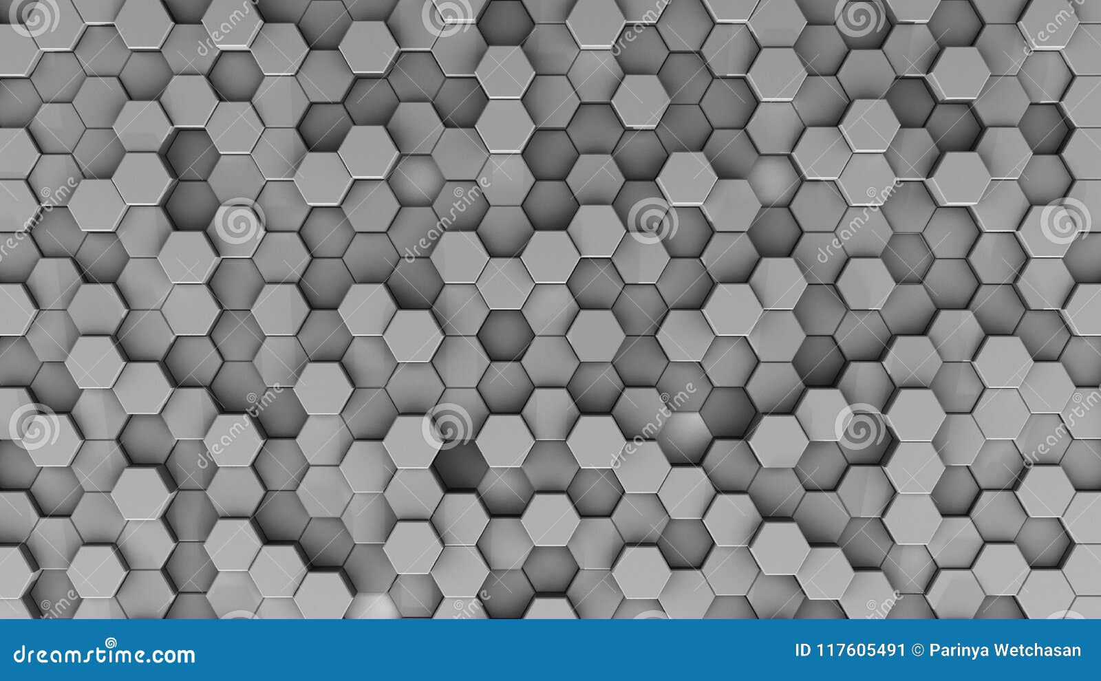 Hexagon Random Position 3d Rendering Stock Illustration - Illustration ...
