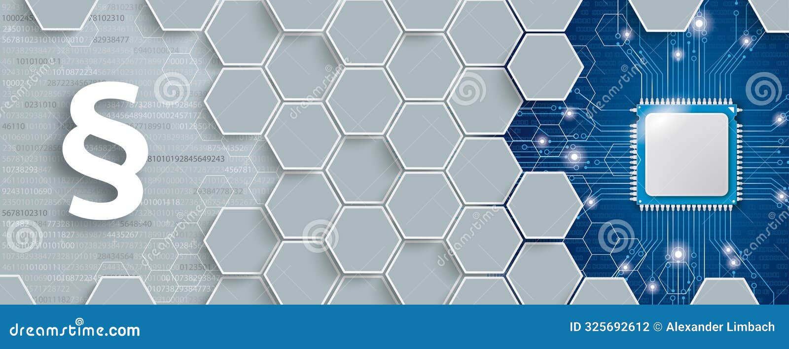 Gray Hexagon Structure Paragraph Microchip Header Stock Illustration ...