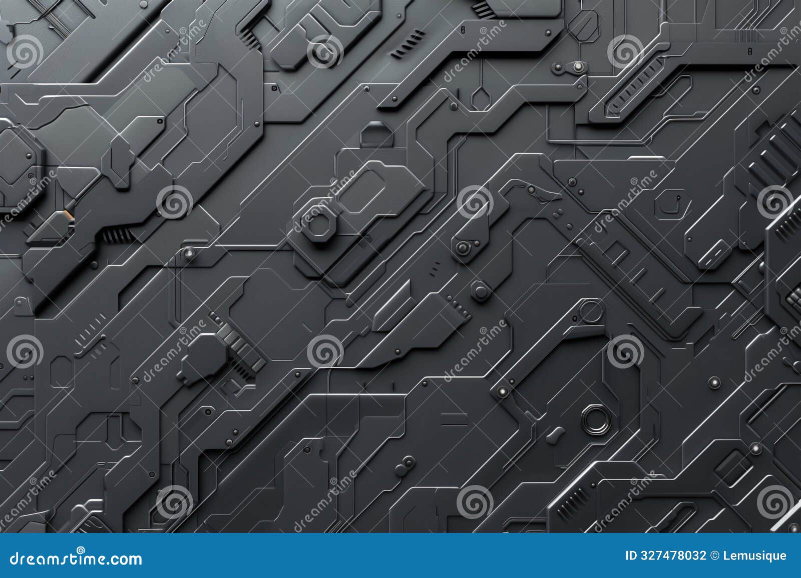 Gray High Tech Texture Background Backdrop. Futuristic Metal Panel ...
