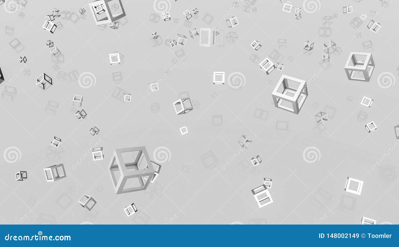 3D Hollow Cubes On Blue Royalty-Free Stock Image | CartoonDealer.com ...