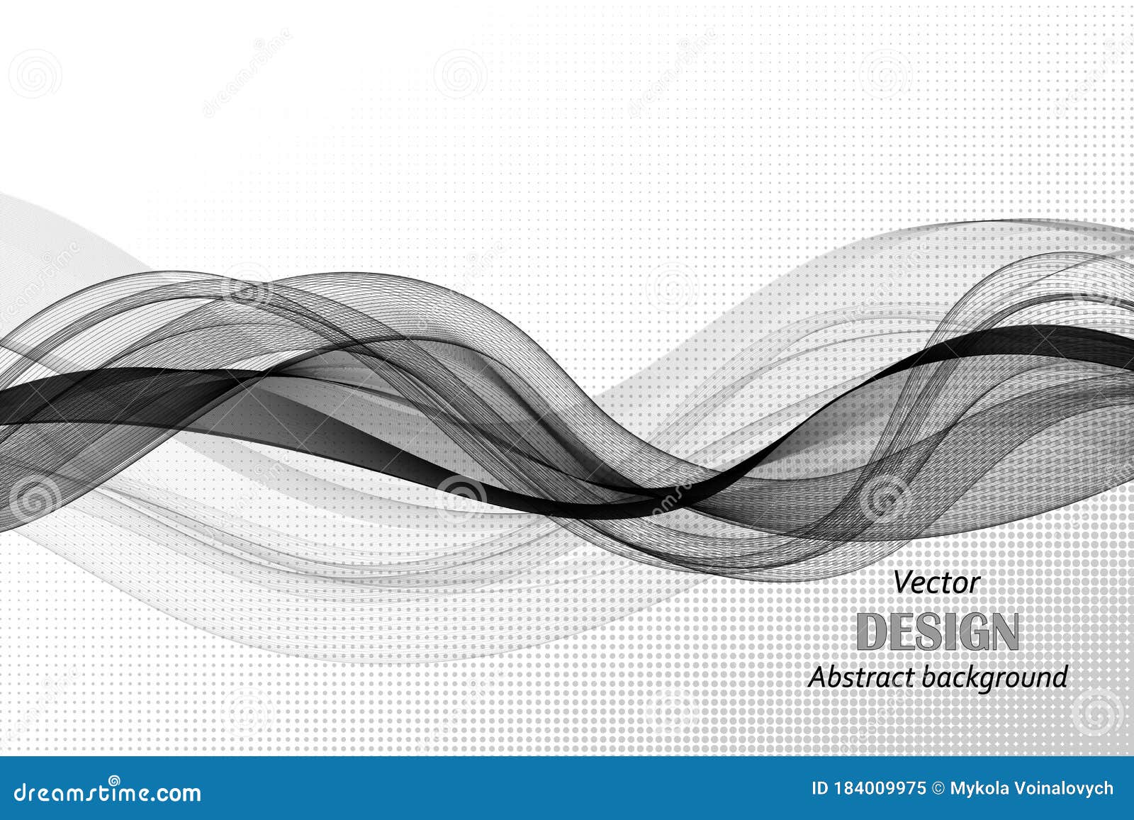 Gray Horizontal Smooth Lines of a Wave on an Abstract Background ...