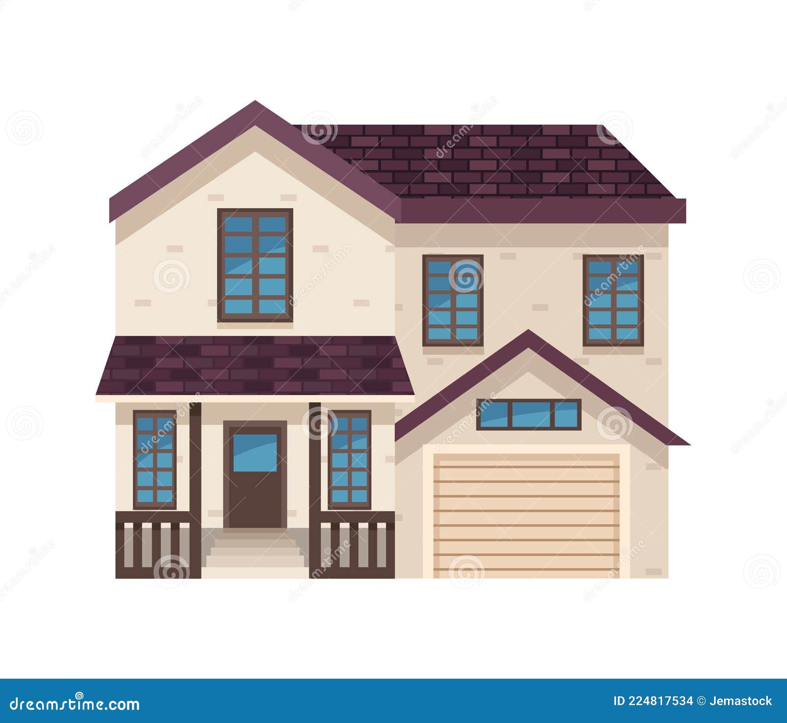 Gray house front stock vector. Illustration of front - 224817534