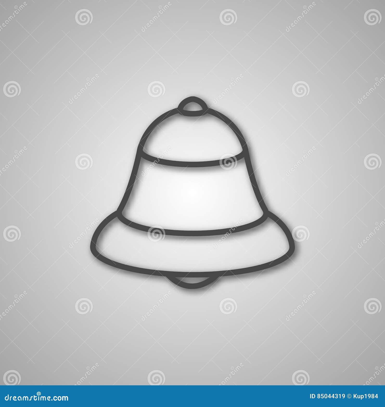 Gray Icon Bell, Vector Illustration. Stock Vector - Illustration of ...