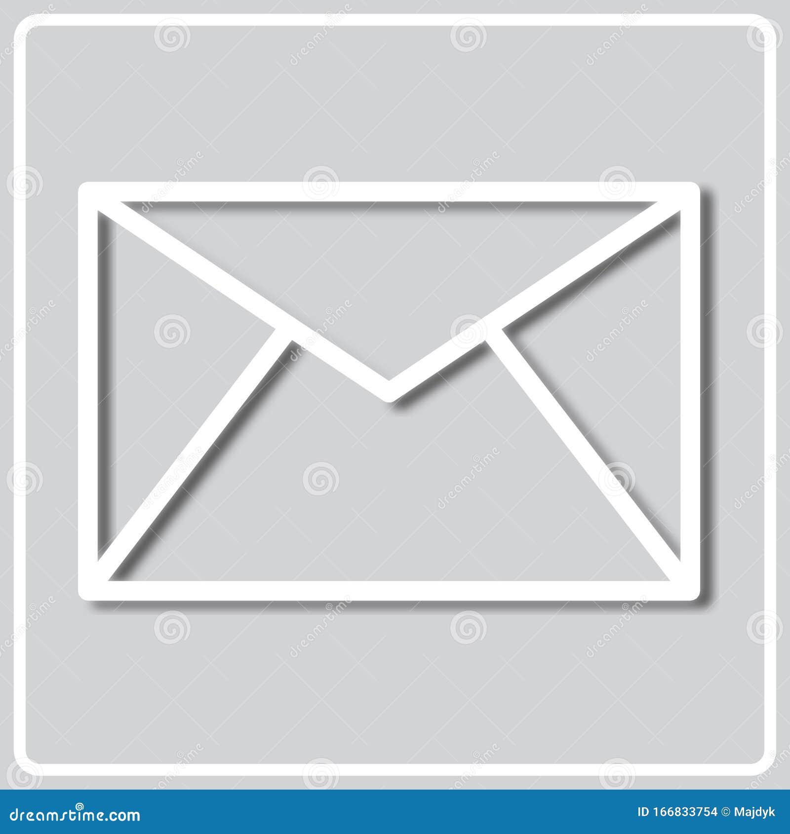 Gray Icon with a White Silhouette of a Mail Envelope Stock Vector ...