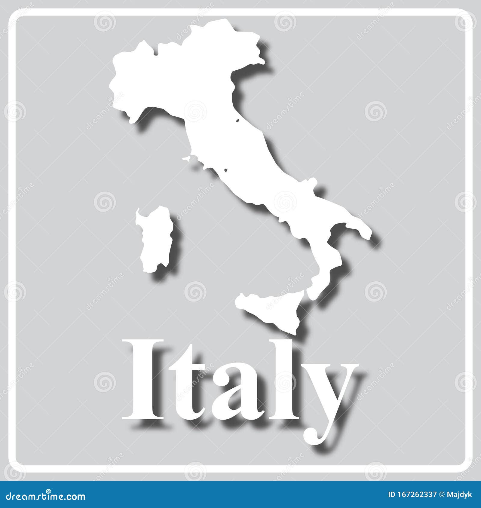 Gray Map Of Italy On White Background Vector Illustration ...