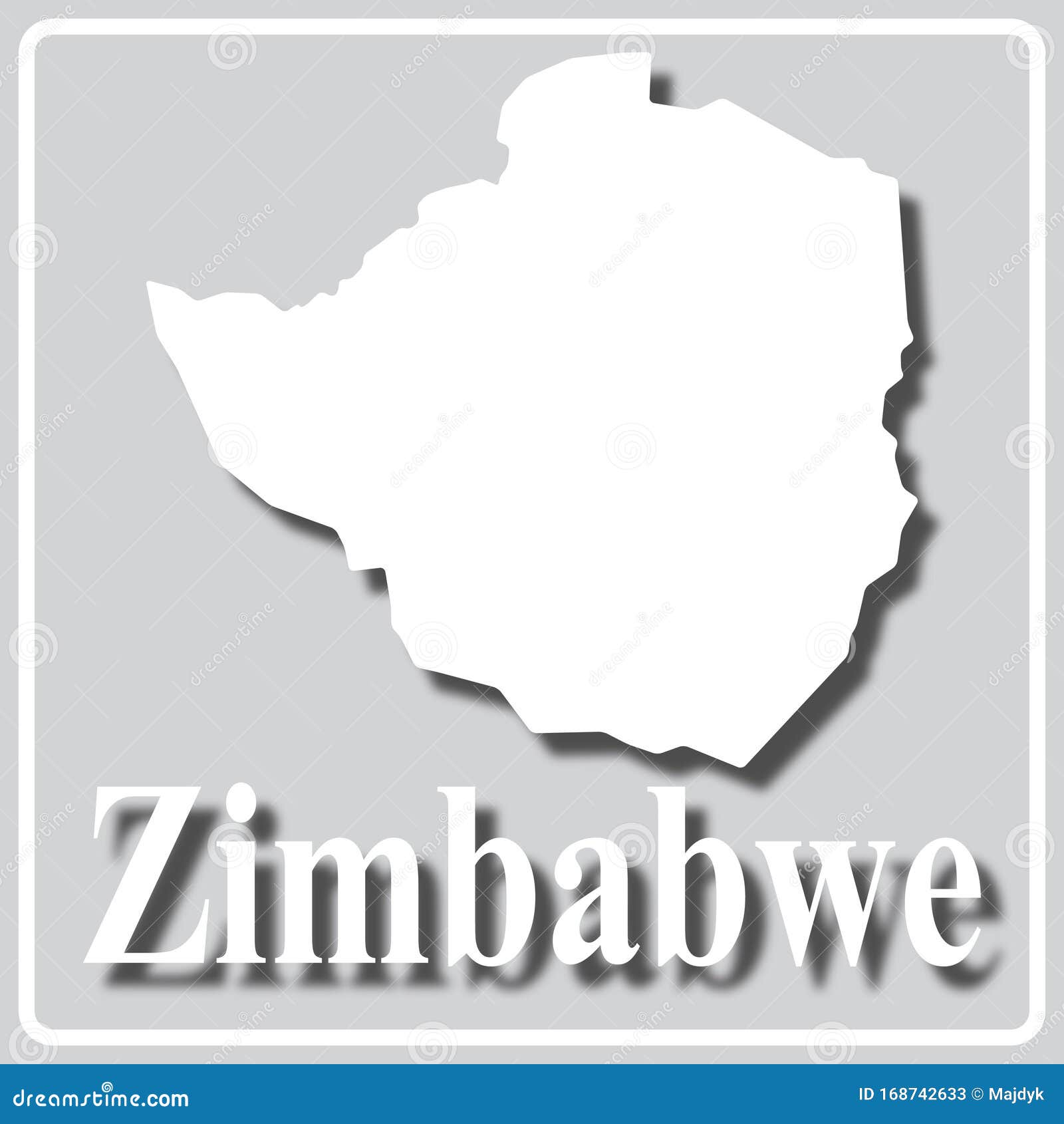 Map Icon Of Zimbabwe. Blue Map Of Africa With Highlighted Zimbabwe In ...