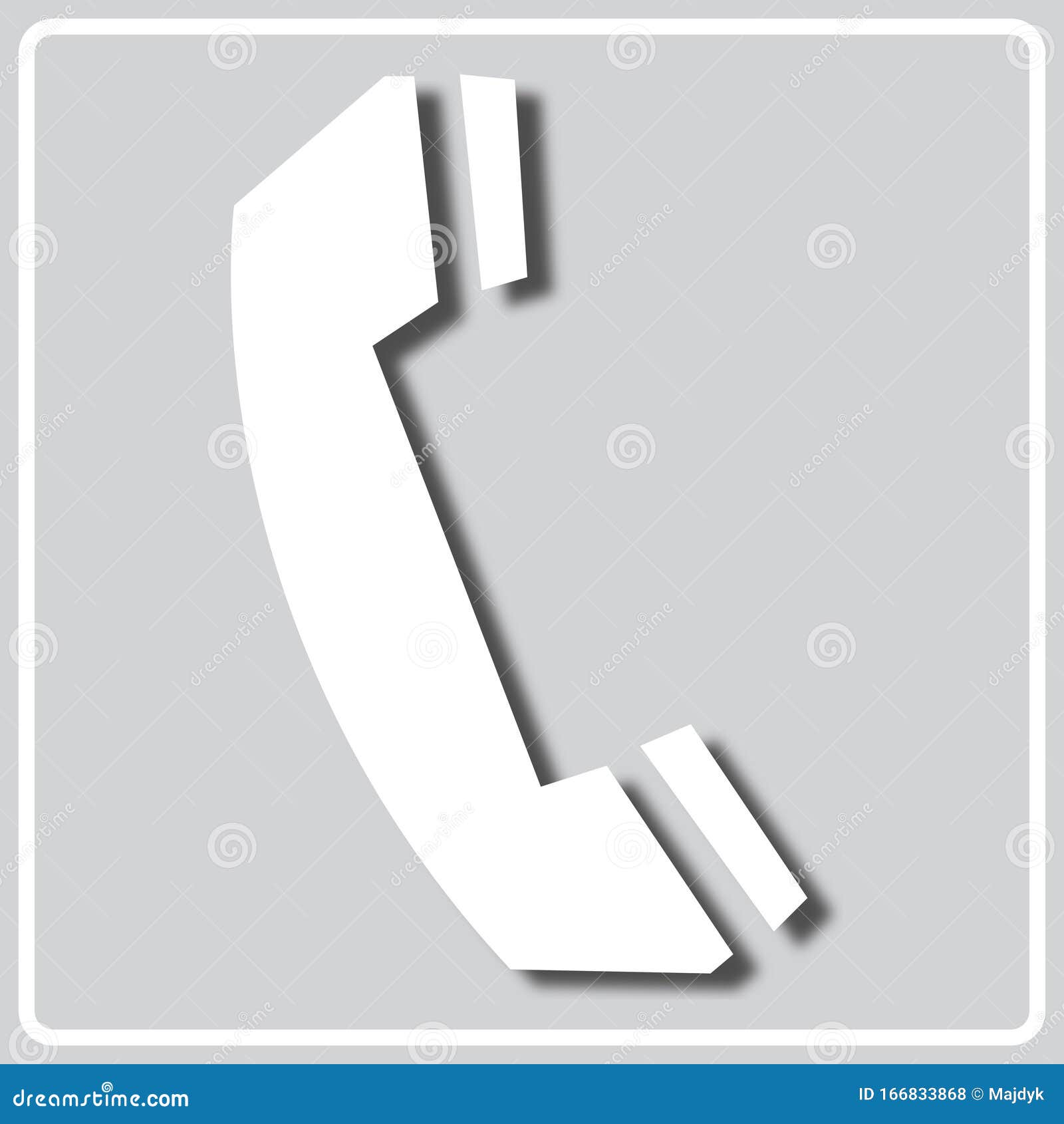 Gray Icon with White Silhouette of a Phone Sign Stock Vector ...