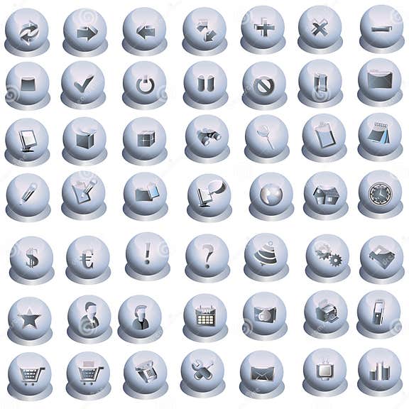 Gray icons set stock vector. Illustration of company - 12727685