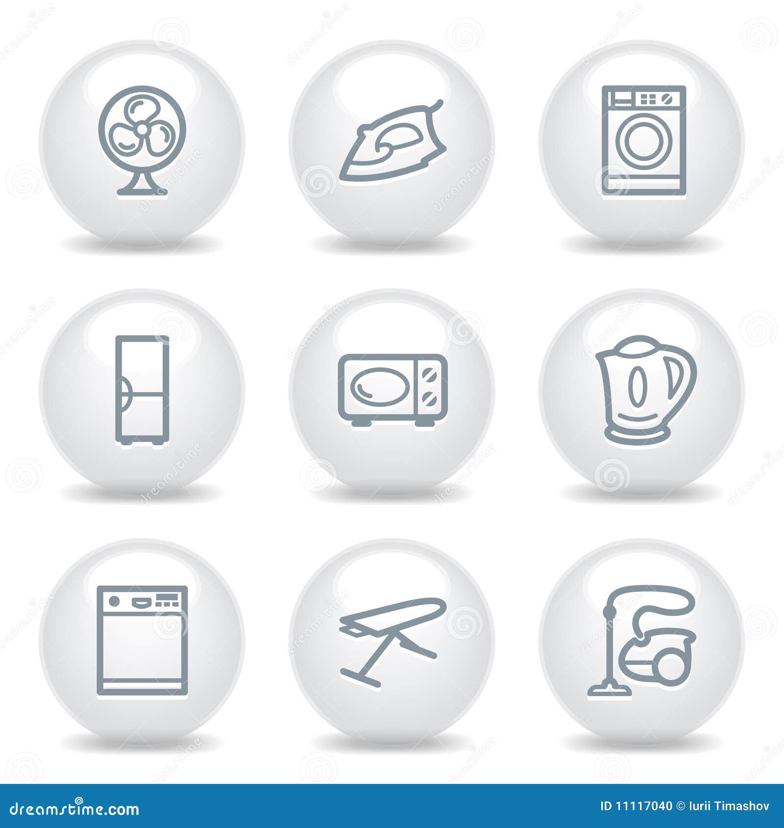 Gray icons set 18 stock vector. Illustration of iron - 11117040