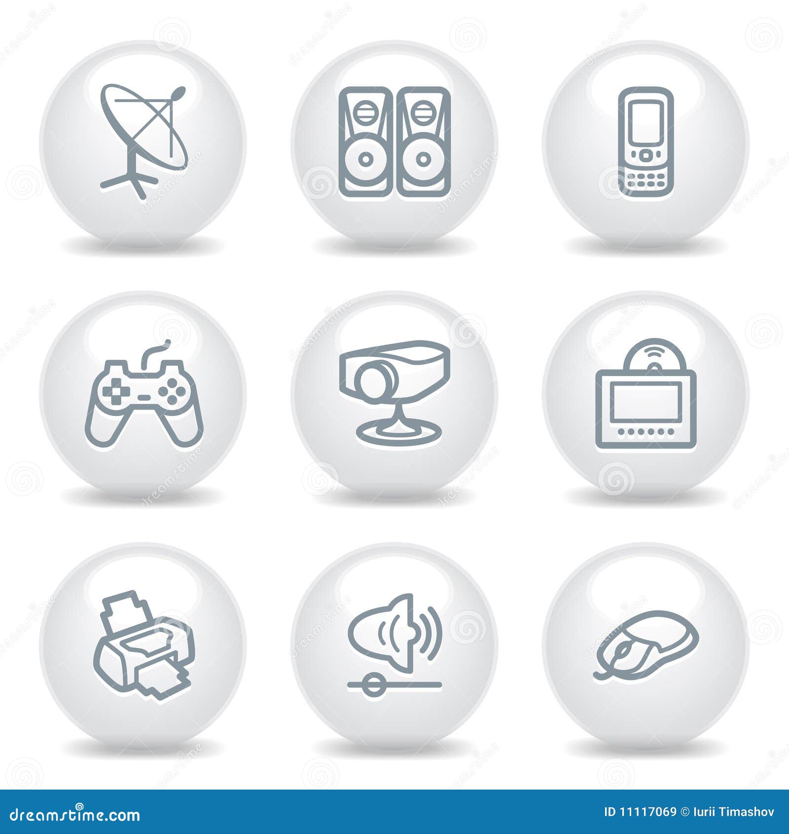 Gray icons set 21 stock vector. Illustration of ball - 11117069