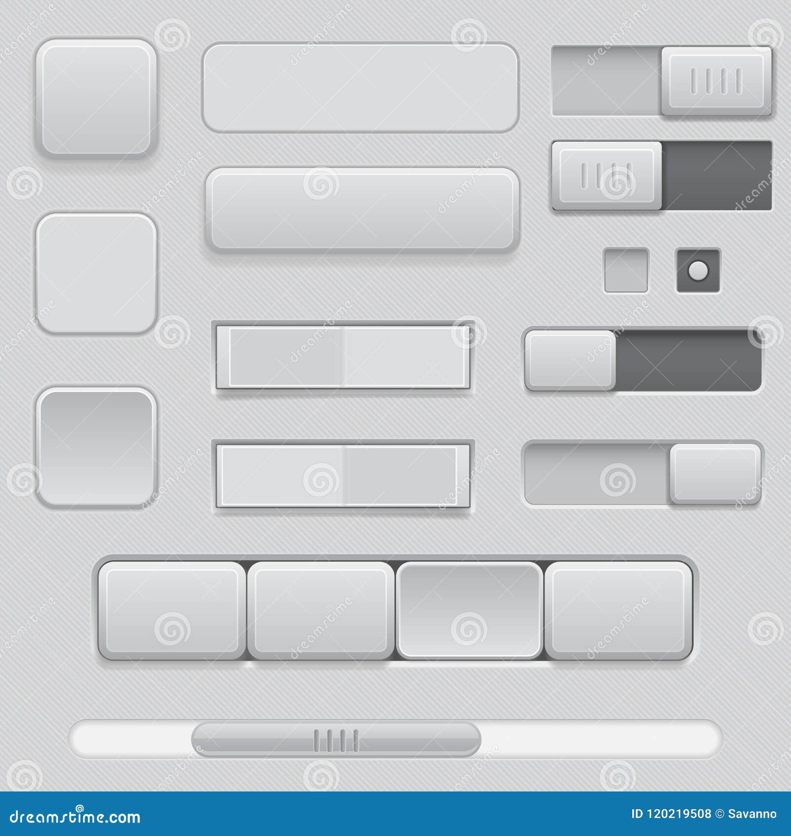 Gray Interface Buttons and Sliders. 3d Set of UI Icons Stock Vector ... Gray Interface Buttons and Sliders. 3d Set of UI Icons Stock Vector ...