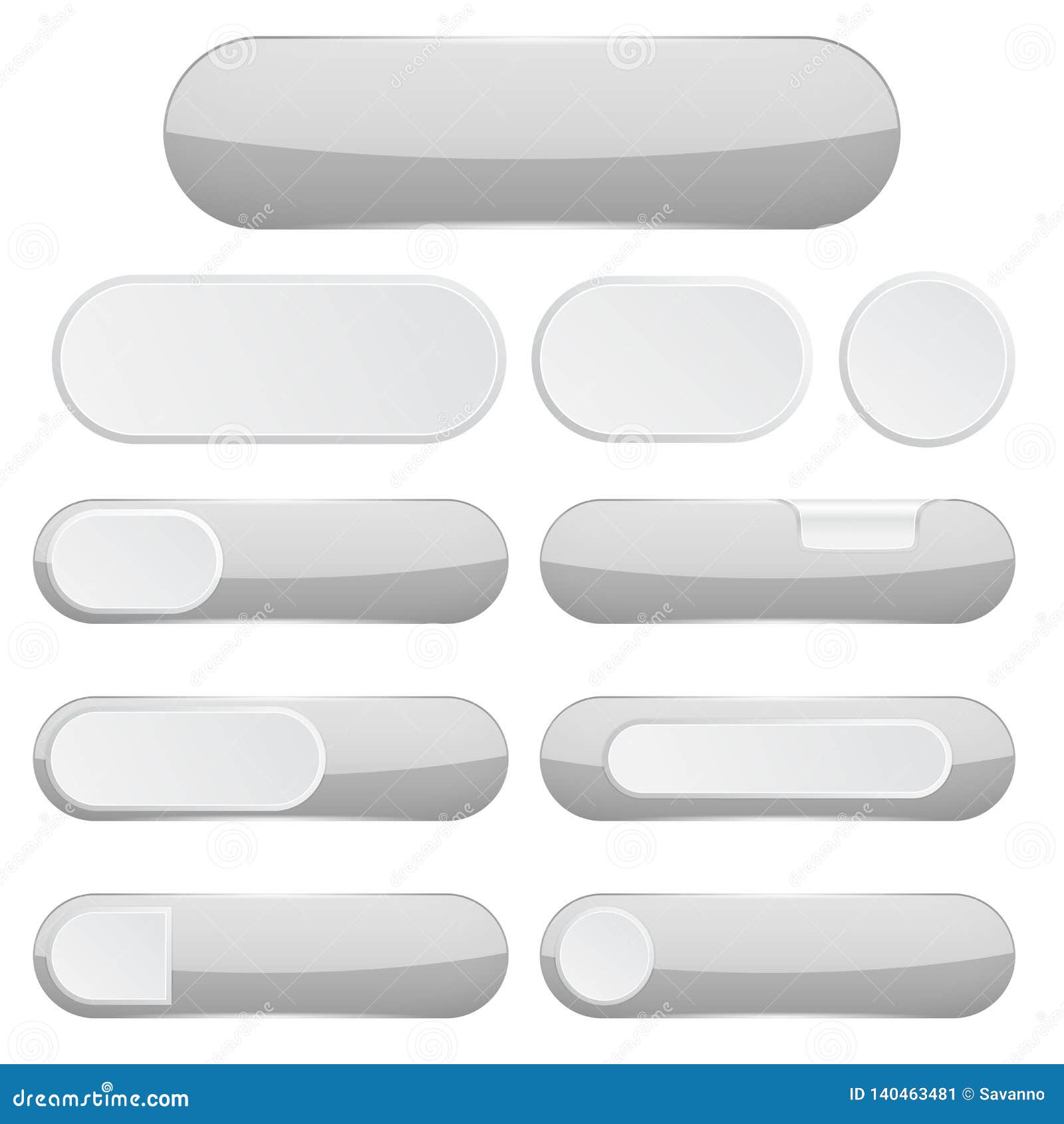 Gray Interface Buttons. Web Icons Stock Vector - Illustration of shape ...