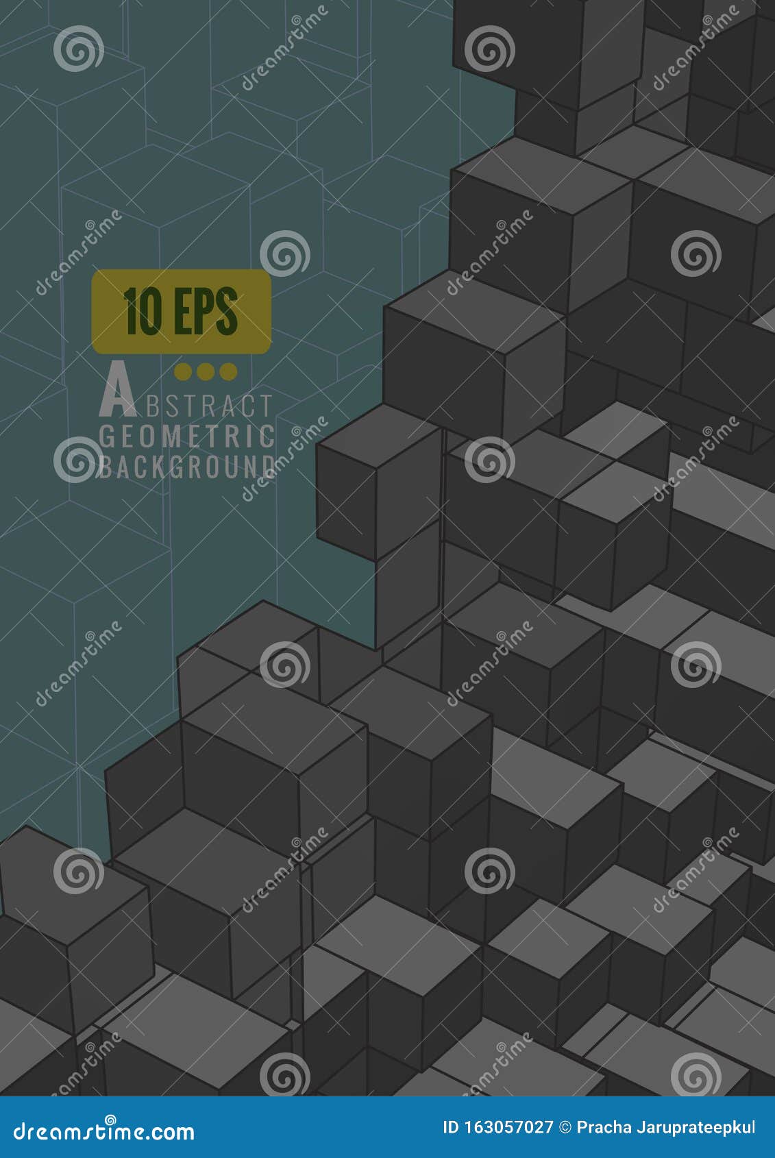 Gray Isometric Abstract Cube BG Layout Stock Vector - Illustration of ...