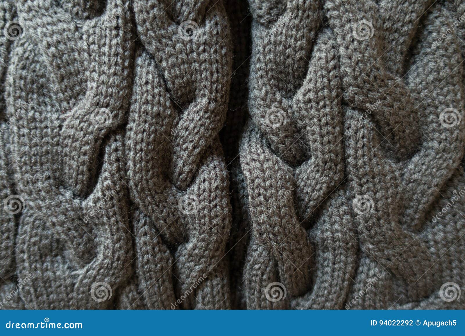 Gray Knit Fabric with Plait Pattern from Above Stock Photo - Image of ...