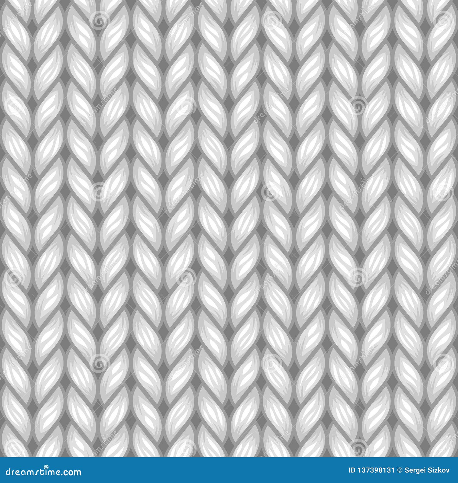 Gray Knit Texture Seamless Pattern. Vector Background Stock Vector ...