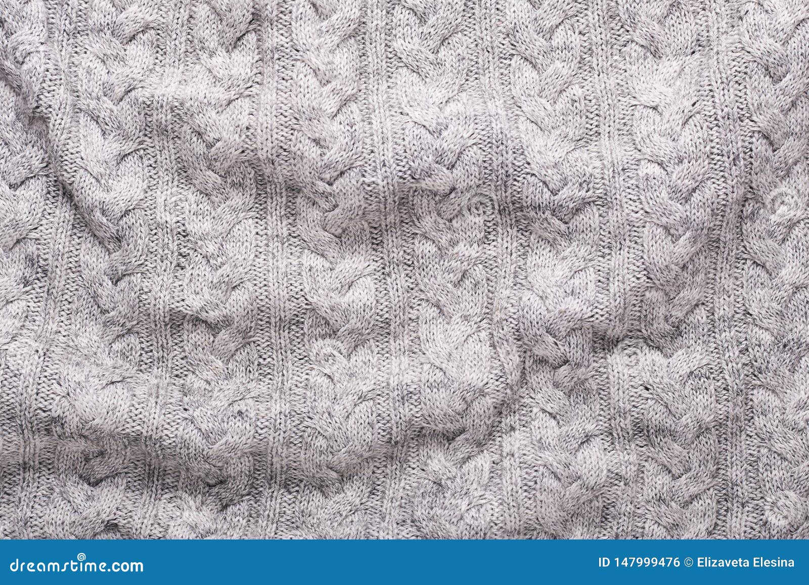Gray Knitting Wool Texture Background Crocheted Fabric Texture Top View ...