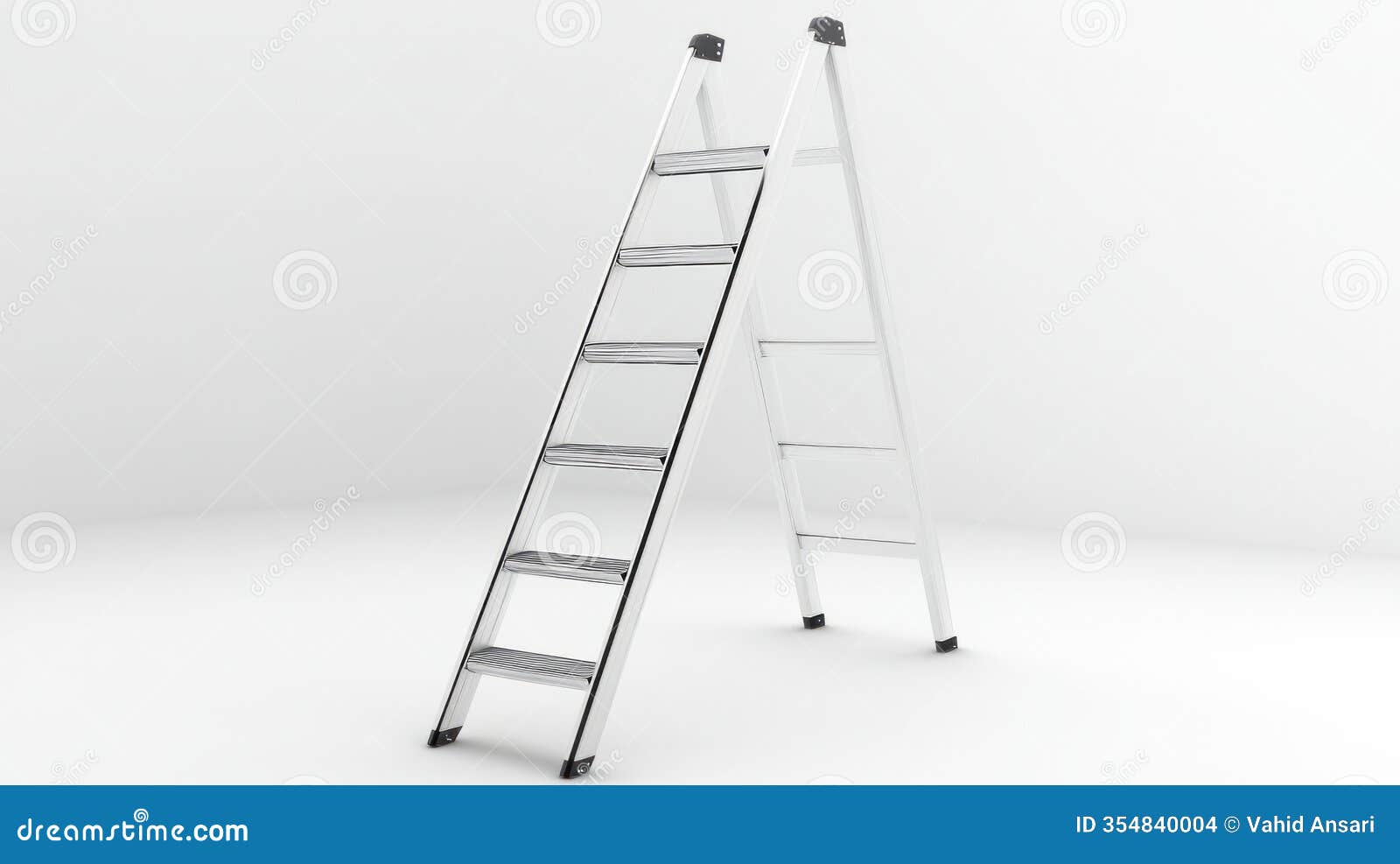 Gray Ladder on a White Background Stock Illustration - Illustration of ...
