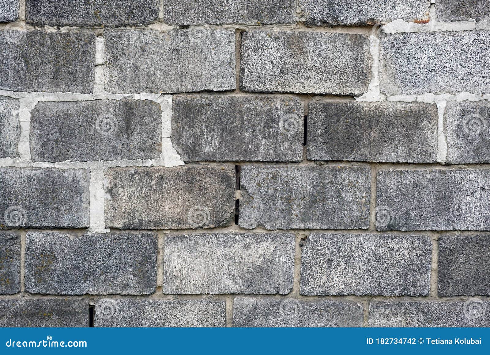 Gray large bricks wall. stock photo. Image of aged, construction ...