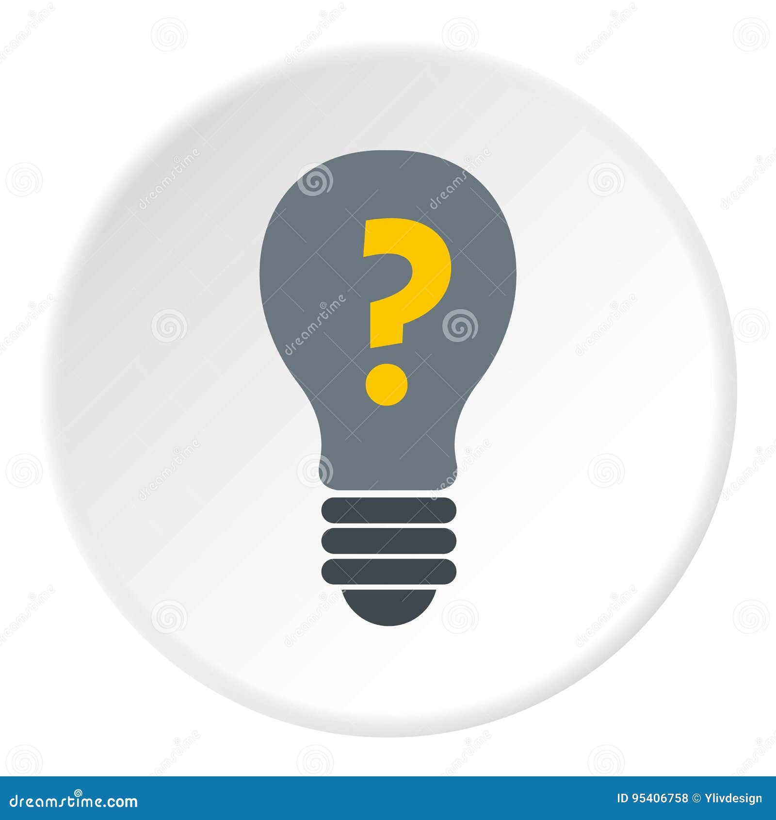 Gray Light Bulb with Question Mark Inside Icon Stock Vector ...