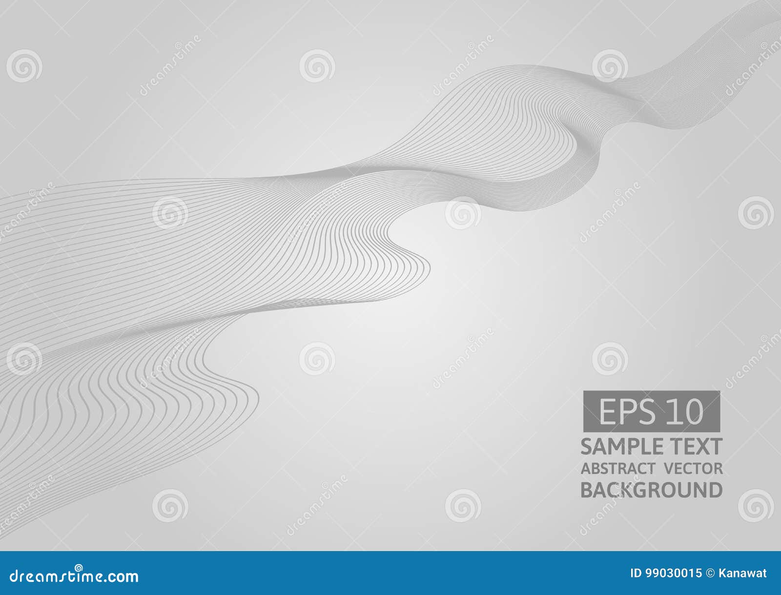 Gray Line Wave Abstract Vector Background with Copy Space Stock Vector ...
