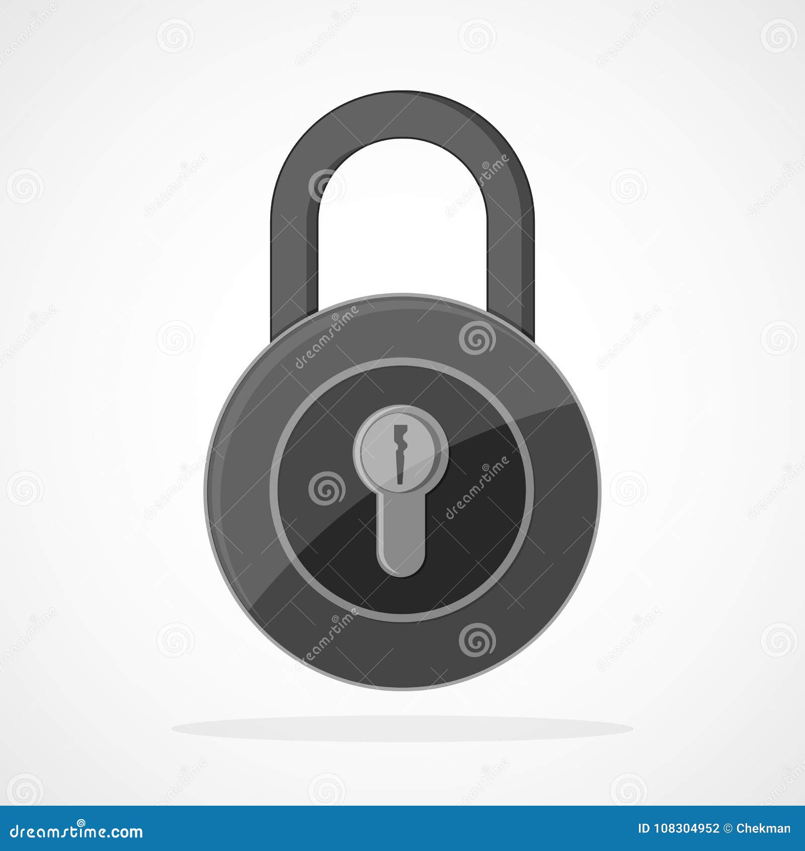 Gray Lock Icon. Vector Illustration. Stock Illustration - Illustration ...