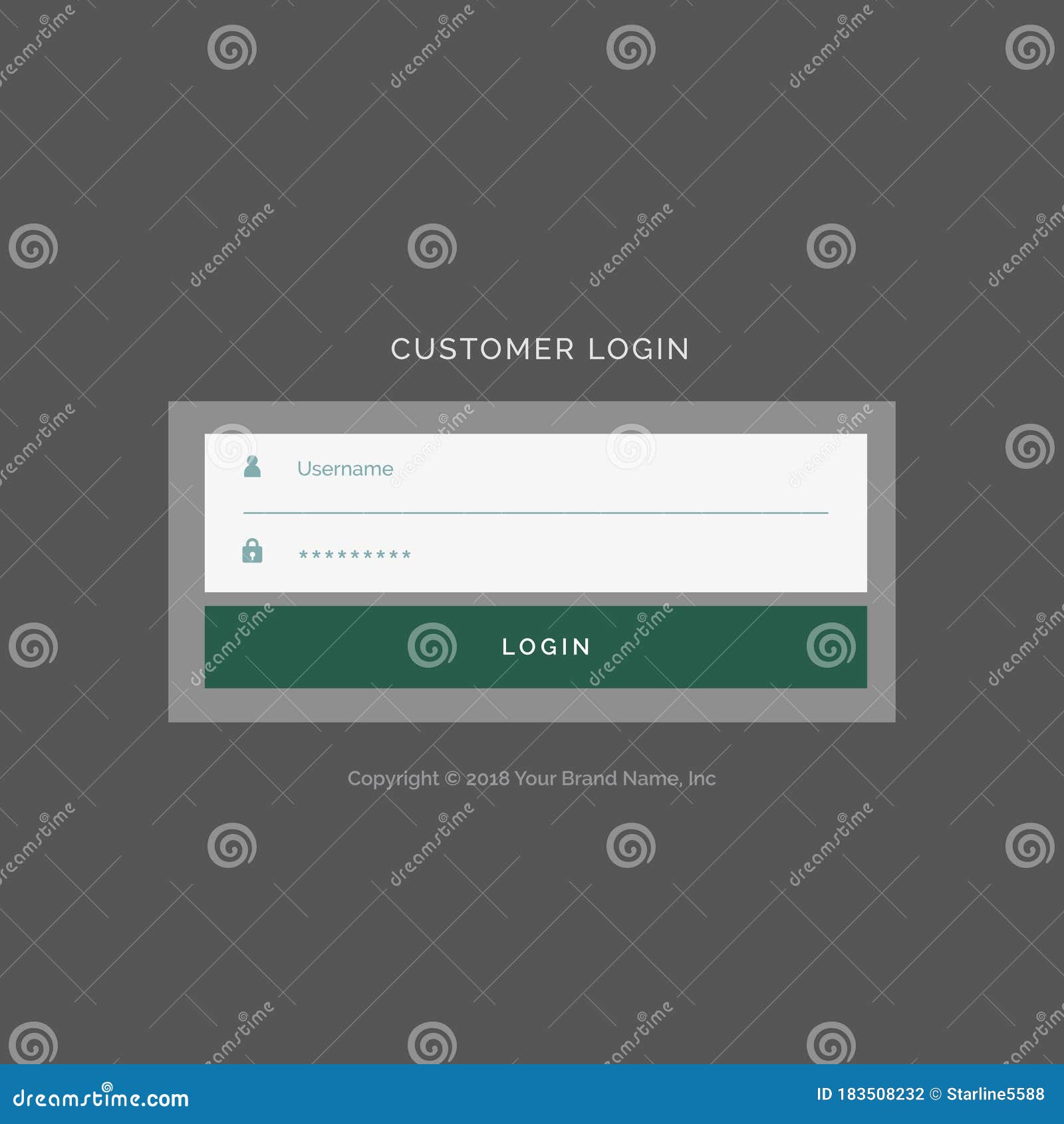 Gray Login Form Ui Design Template Stock Vector - Illustration of form ...