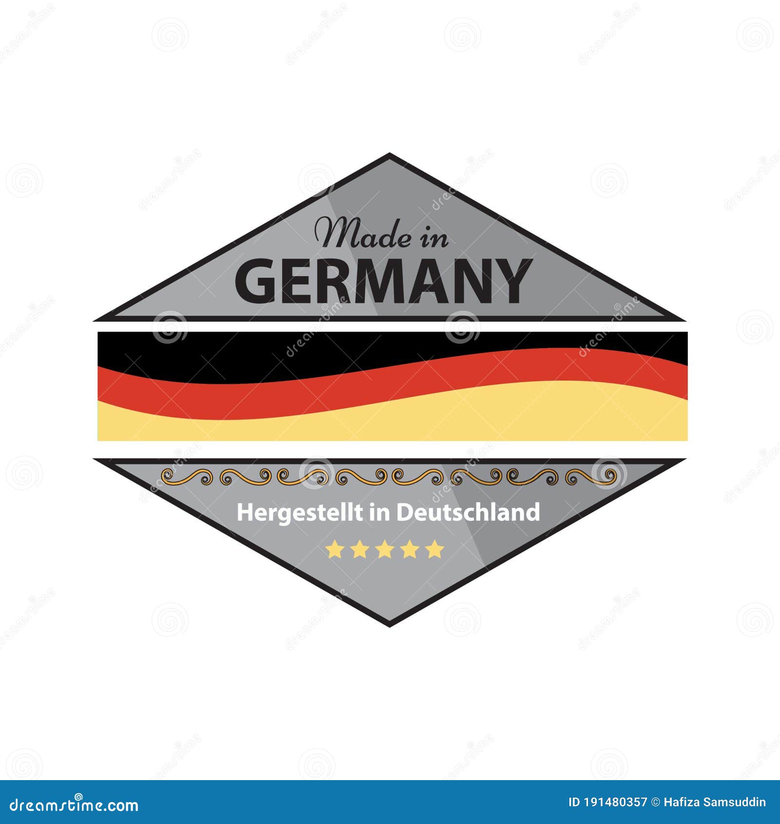 Gray Made in Germany Label Design. Stock Vector - Illustration of ...