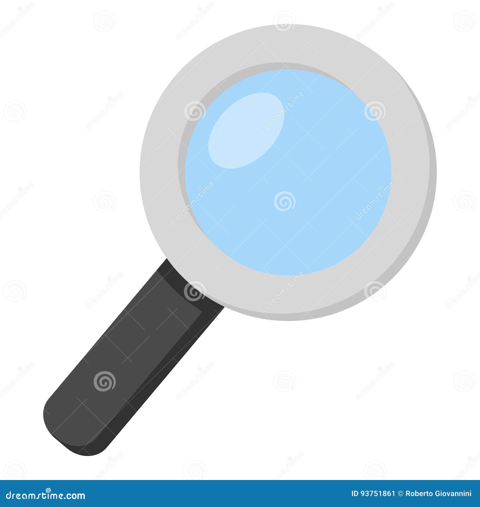 Gray Magnifying Glass Flat Icon Op Wit Vector Illustratie ...