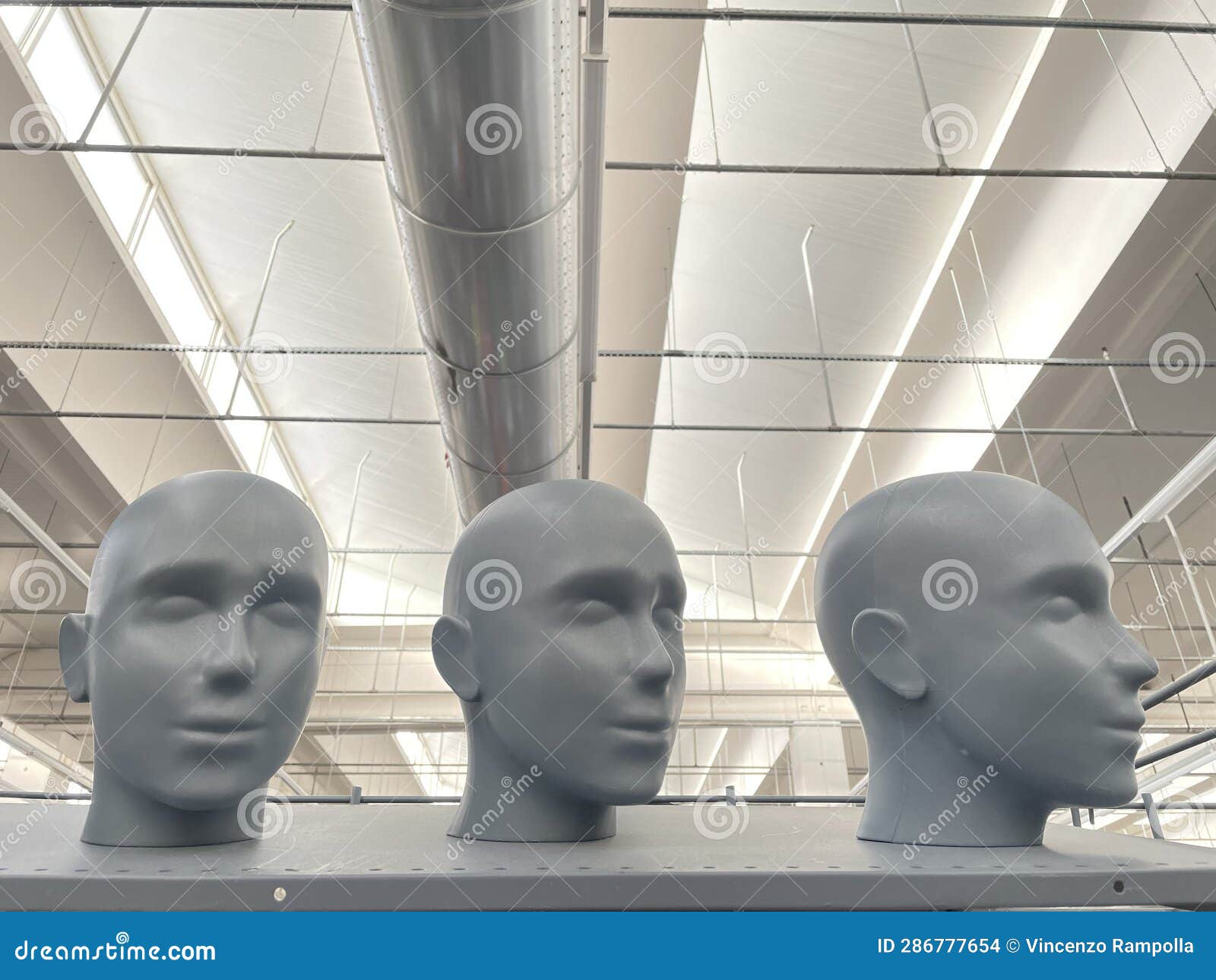 Gray mannequin heads stock photo. Image of face, carving - 286777654