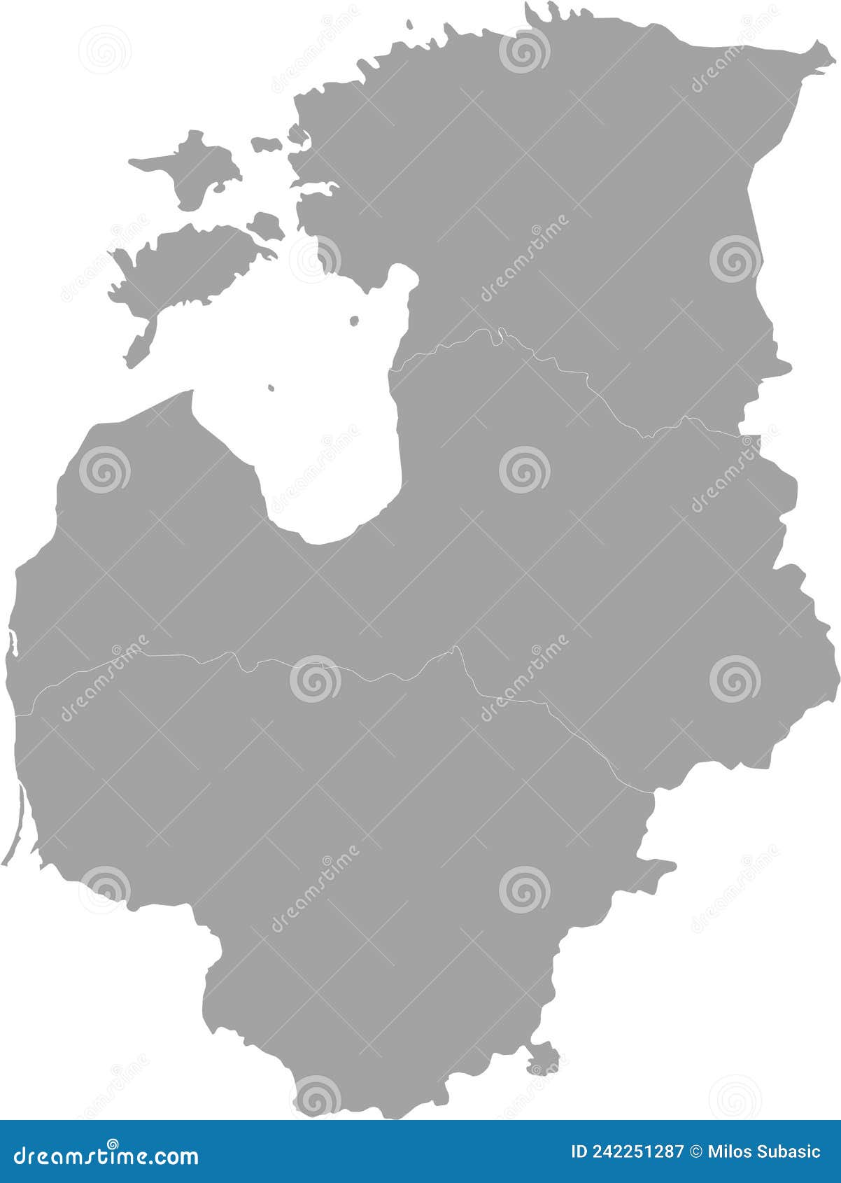 Gray Map of Baltic Countries Stock Vector - Illustration of equipment ...