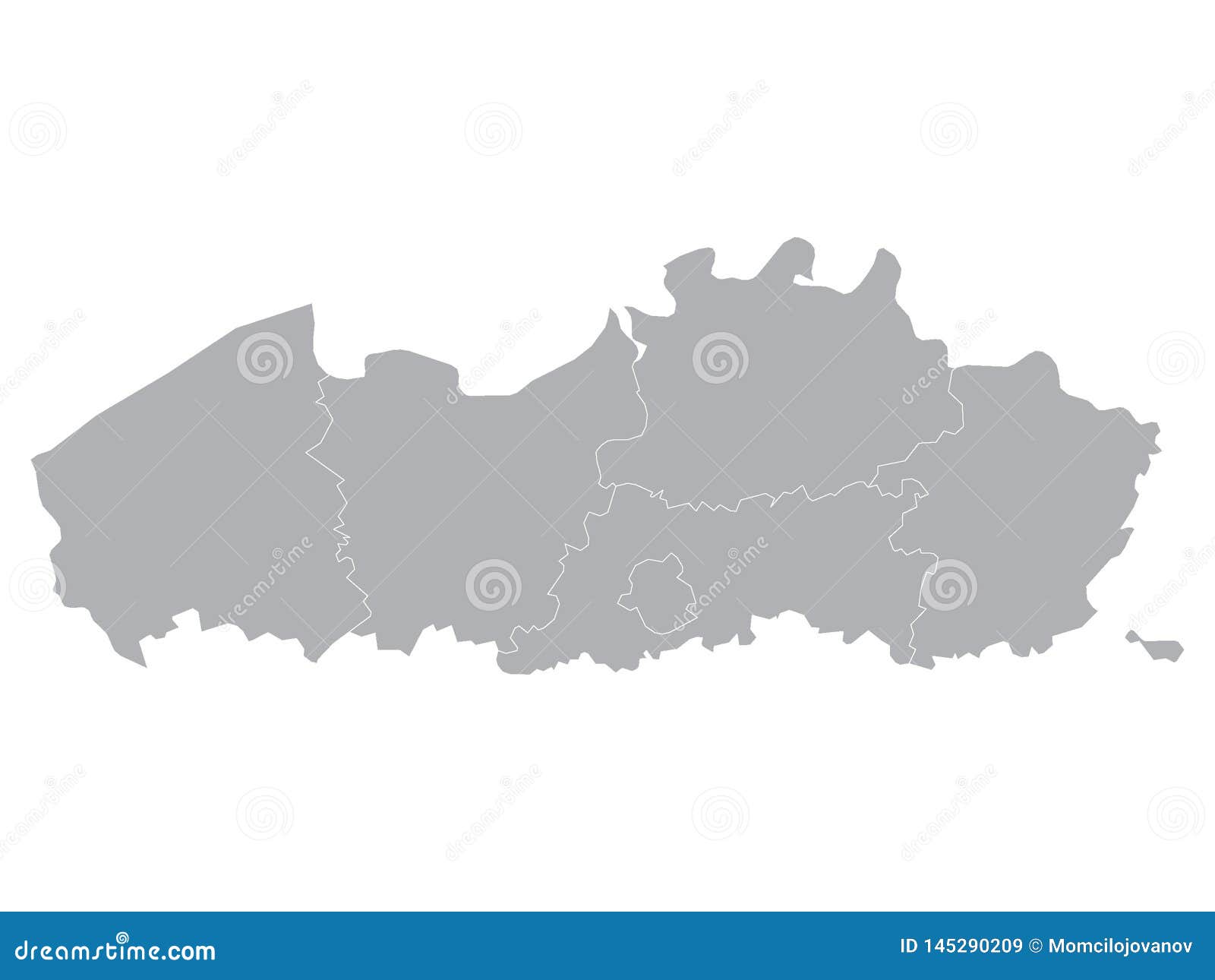 Gray Map of Belgian Region of Flanders Stock Vector - Illustration of ...