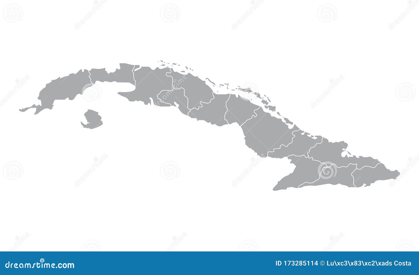 Cuba provinces map stock illustration. Illustration of boundary - 173285114